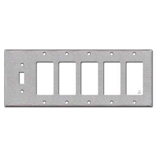 1-Toggle 5-Decora/GFCI Light Switch Cover - Satin Stainless Steel