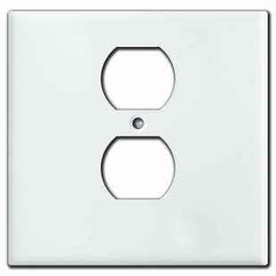 Half Short 2-Gang 1 Middle Duplex Receptacle Plate - White | Kyle