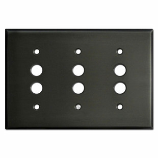 3-Gang Pushbutton Light Switch Wall Plate - Dark Bronze