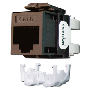Leviton Brown Cat 6+ Ethernet Jack for QuickPort Frames