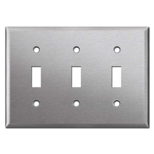 Deep 3 Toggle Wall Switch Cover - Stainless Steel