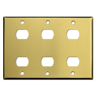 3-Gang 6 Despard Switch Cover - Satin Brass | Kyle