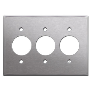 Triple 1.4'' L620R 20A Plug Outlet Cover - Satin Stainless Steel