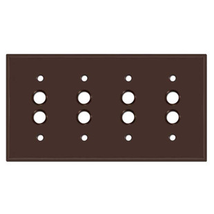 4-Gang Push Button Light Switch Cover Plates - Brown
