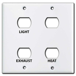 Engraved 2-Gang 4-Stacked Despard Switch Wall Plate - White