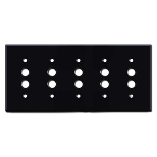 5-Gang Push Button Light Switch Plate - Black | Kyle Switch Plates