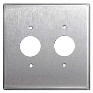 Oversized 2-Gang Dual 1.4'' Outlet Cover Plate - Stainless Steel | Kyle
