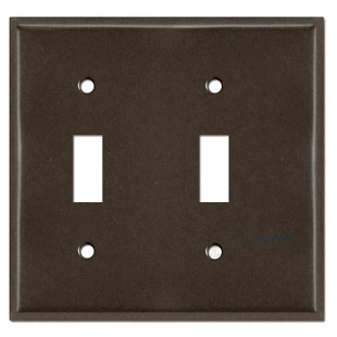Offset Narrow 2 Toggle Switch Plate Cover - Brown | Kyle Switch