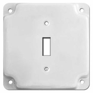 Center Mount Toggle Utility Box Cover - White | Kyle Switch Plates