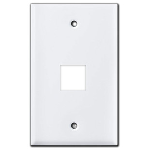 IBM Type 1x1 Square Data Connector Jack Switch Plate - White | Kyle