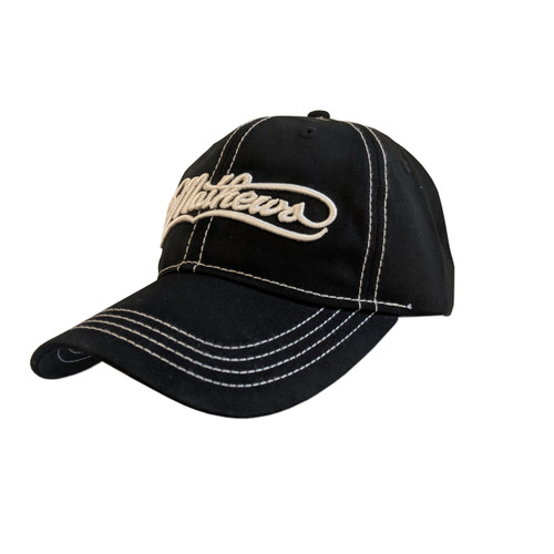 Mathews Black Cap With White Mathews Logo