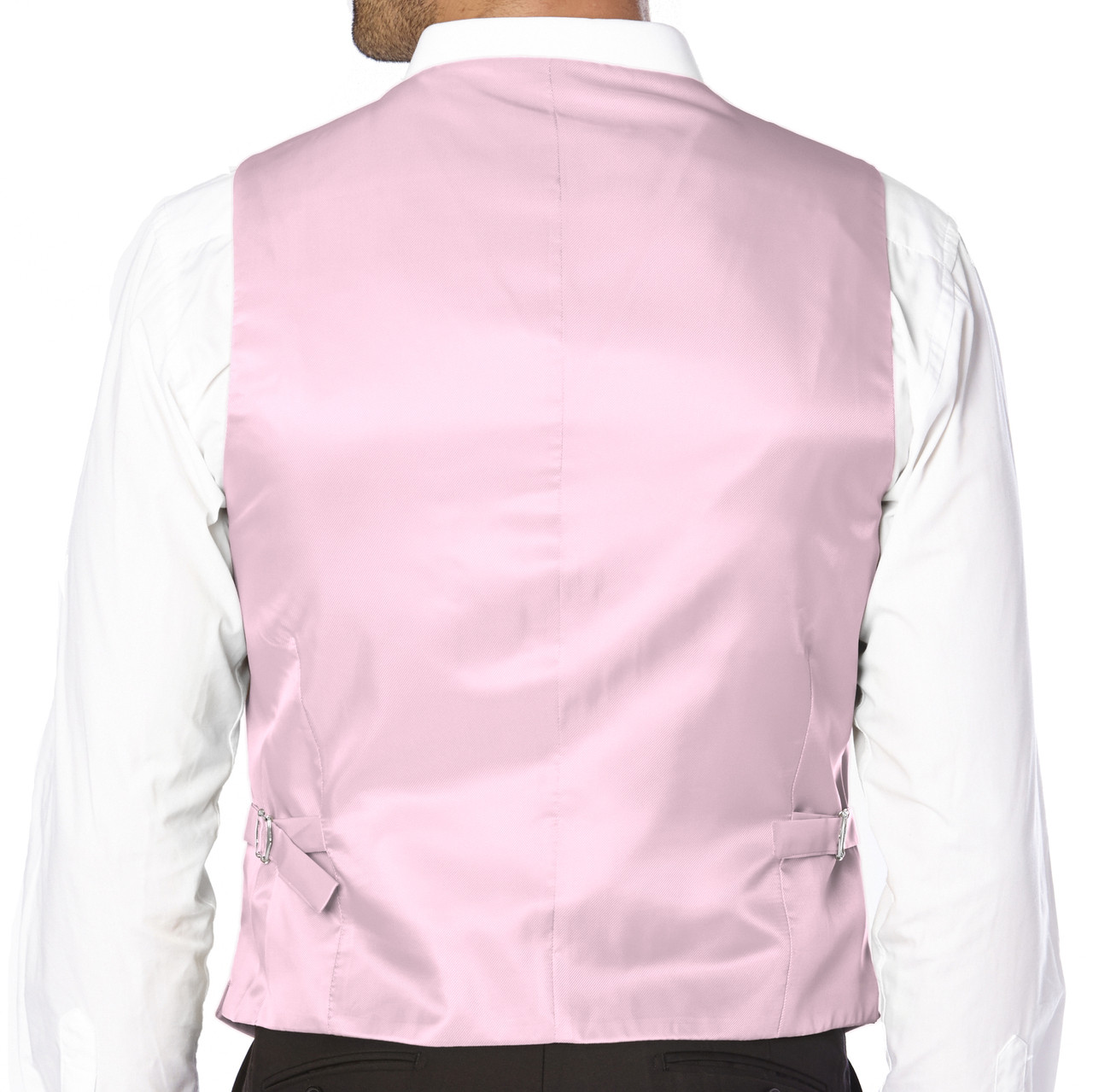 CONCITOR Brand Men's Dress Vest Formal Waistcoat for Suit Solid PINK Color