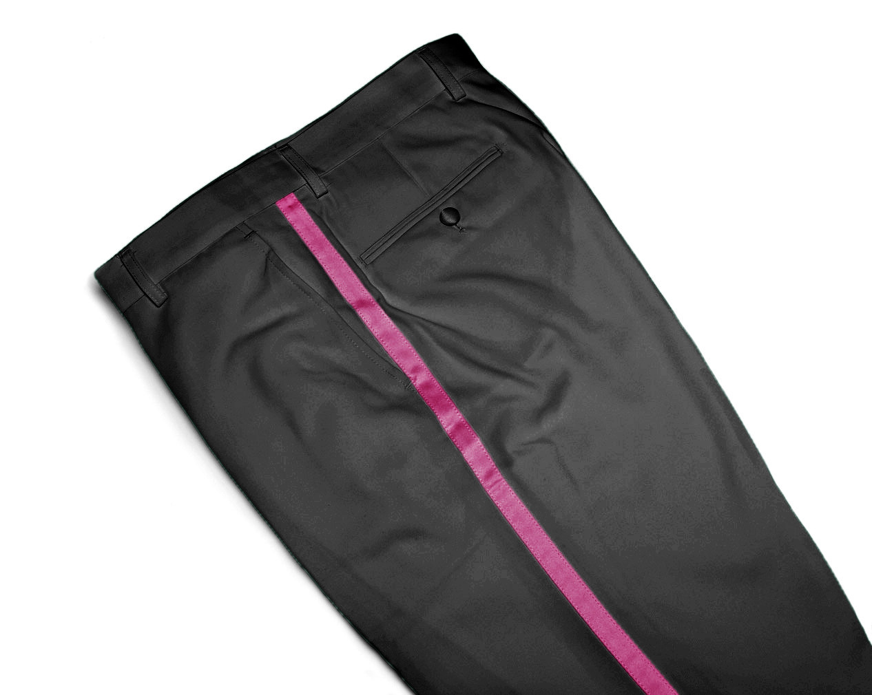 CONCITOR Men's TUXEDO Pants Tux Flat Front FUSCHIA HOT PINK Satin Band ...