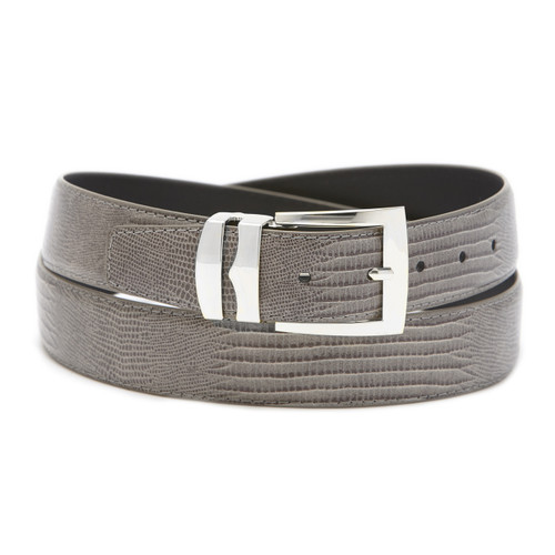 Lizard Skin Pattern | Men's Charcoal Gray Lizard Belts