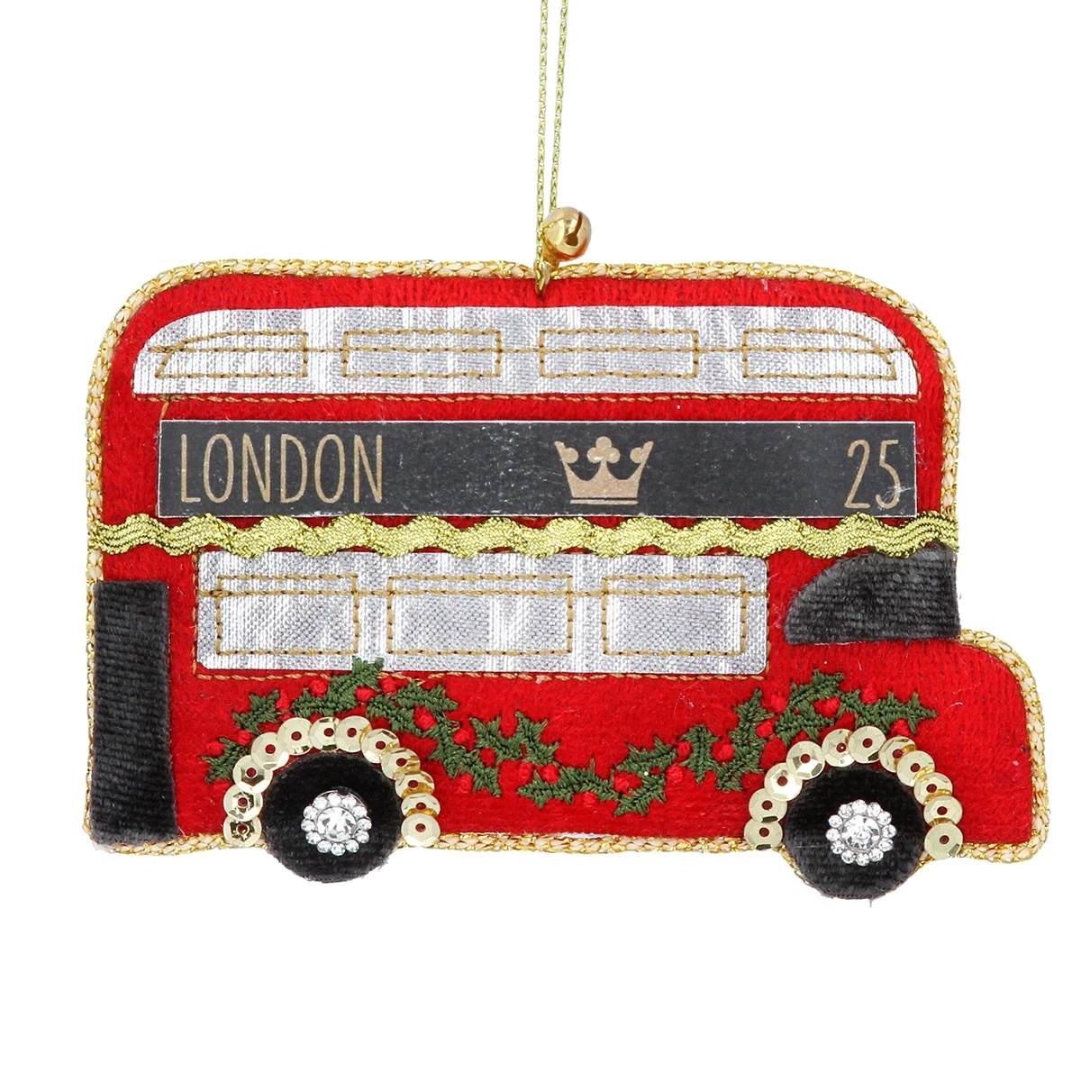 Fabric Red London Bus Christmas Decoration | Westminster Abbey Shop
