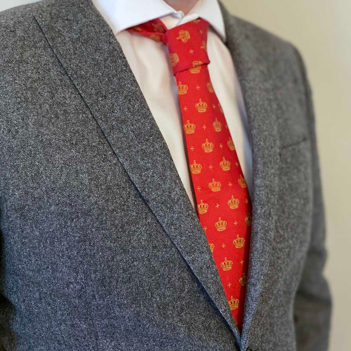 Red St. Edward's Coronation Crown Silk Tie | Westminster Abbey Shop