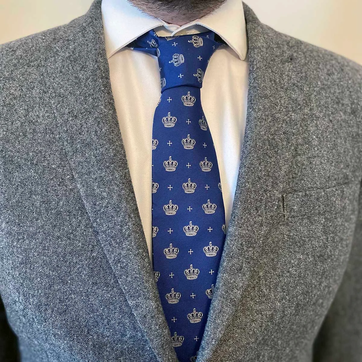 Blue St. Edward's Coronation Crown Silk Tie | Westminster Abbey Shop