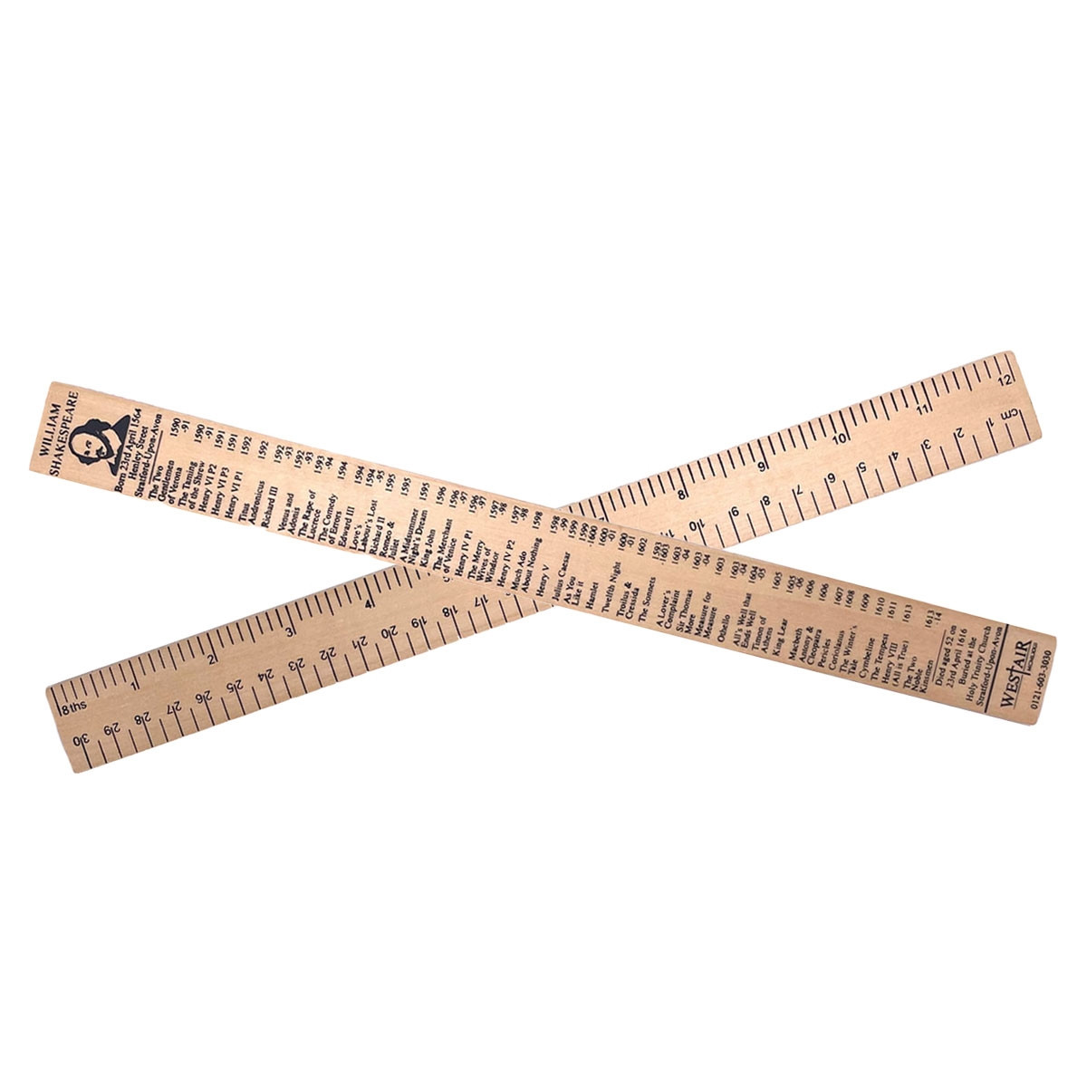 William Shakespeare Timeline of Works Ruler | Westminster Abbey Shop