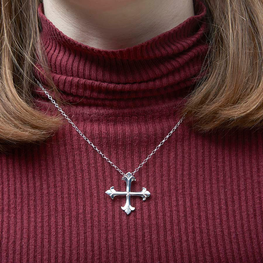 Large Patonce Cross Silver Necklace | Westminster Abbey Shop