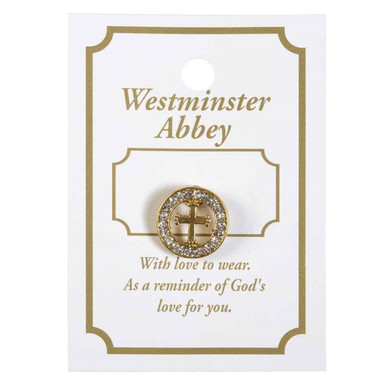 Westminster Abbey Crystal Cross Circle Pin Badge | Westminster Abbey Shop