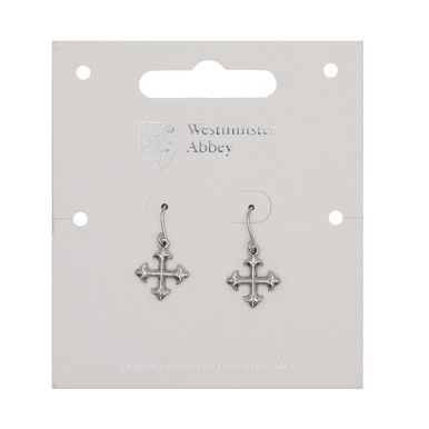 St Edward's Patonce Cross Silver Earrings | Westminster Abbey Shop