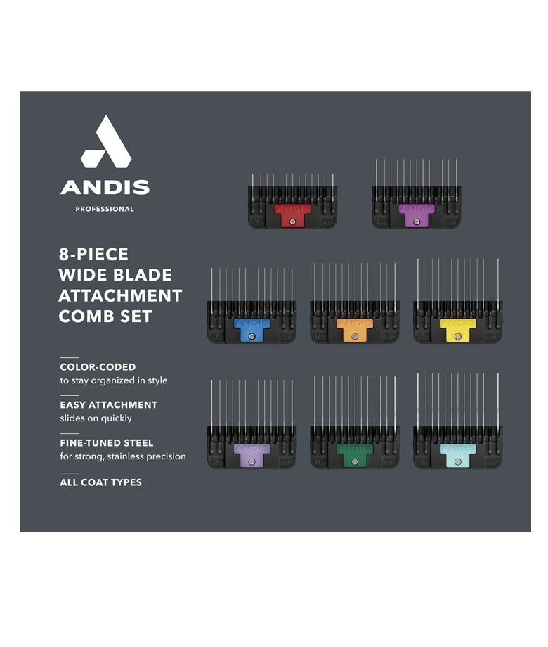 Andis Wide Blade Combs 8-Piece Set