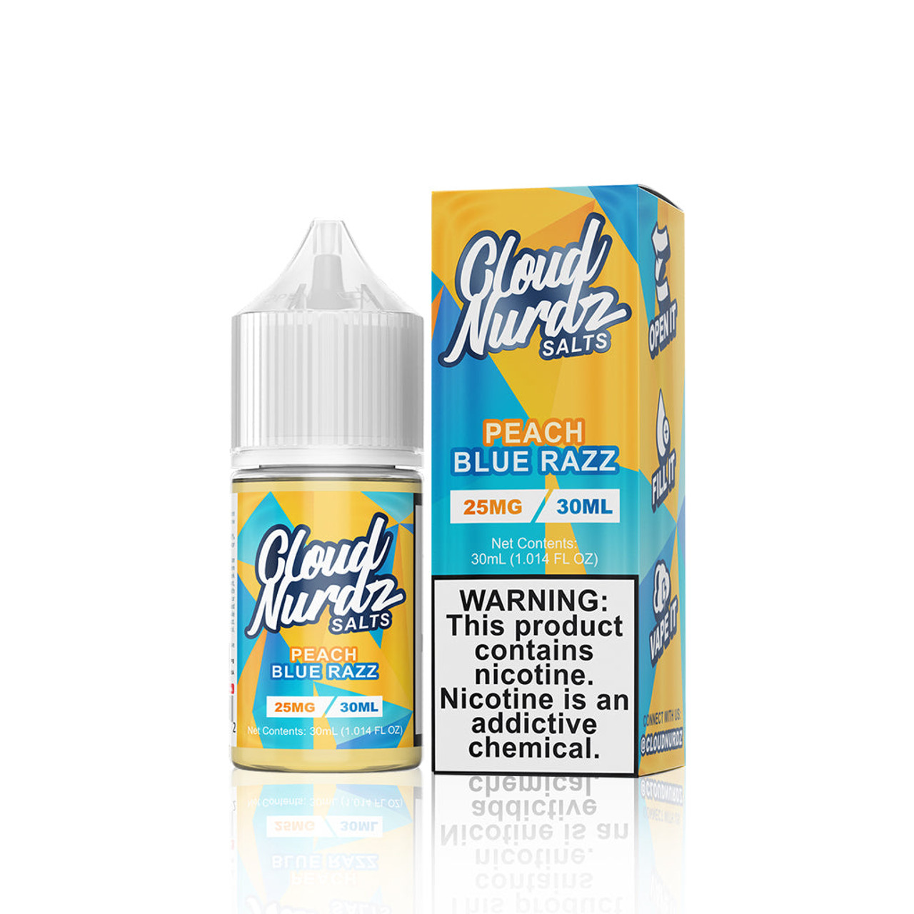 Cloud Nurdz Salts E-Liquid - Peach Blue Razz - 30ml Cloud Nurdz Salts E-Liquid - Peach Blue Razz - 30ml