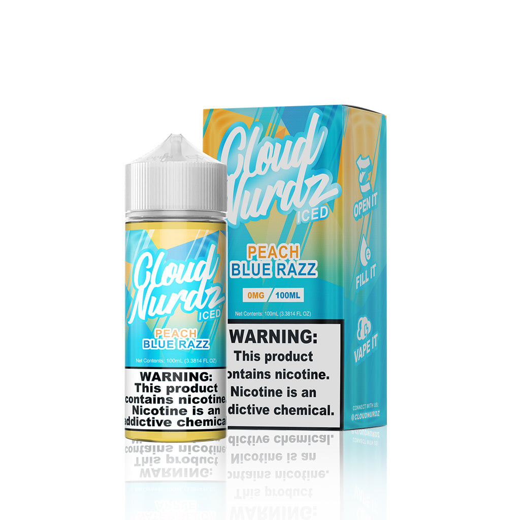 Cloud Nurdz E-Liquid - Peach Blue Razz - 100ml