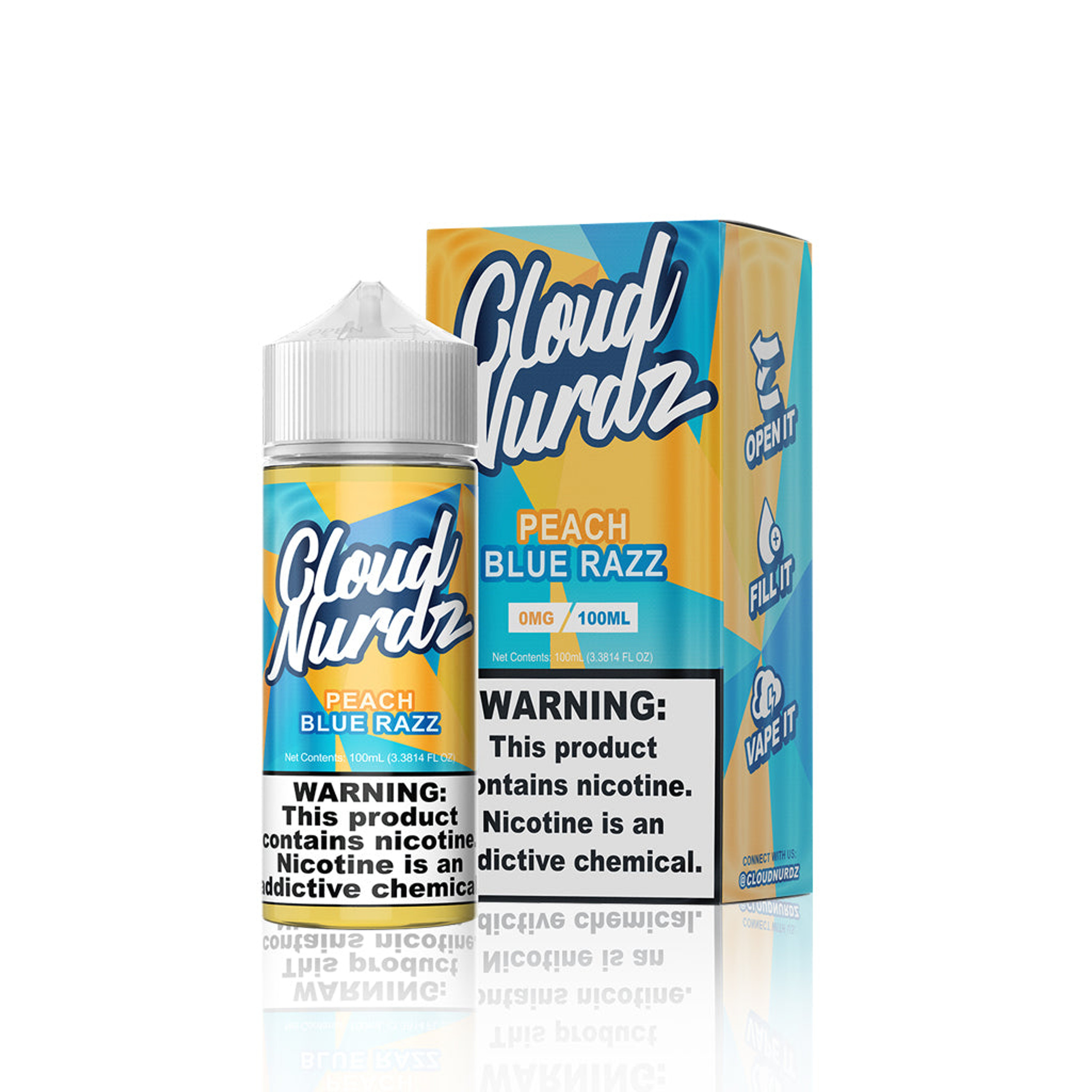 Cloud Nurdz E-Liquid - Peach Blue Razz - 100ml Cloud Nurdz E-Liquid - Peach Blue Razz - 100ml