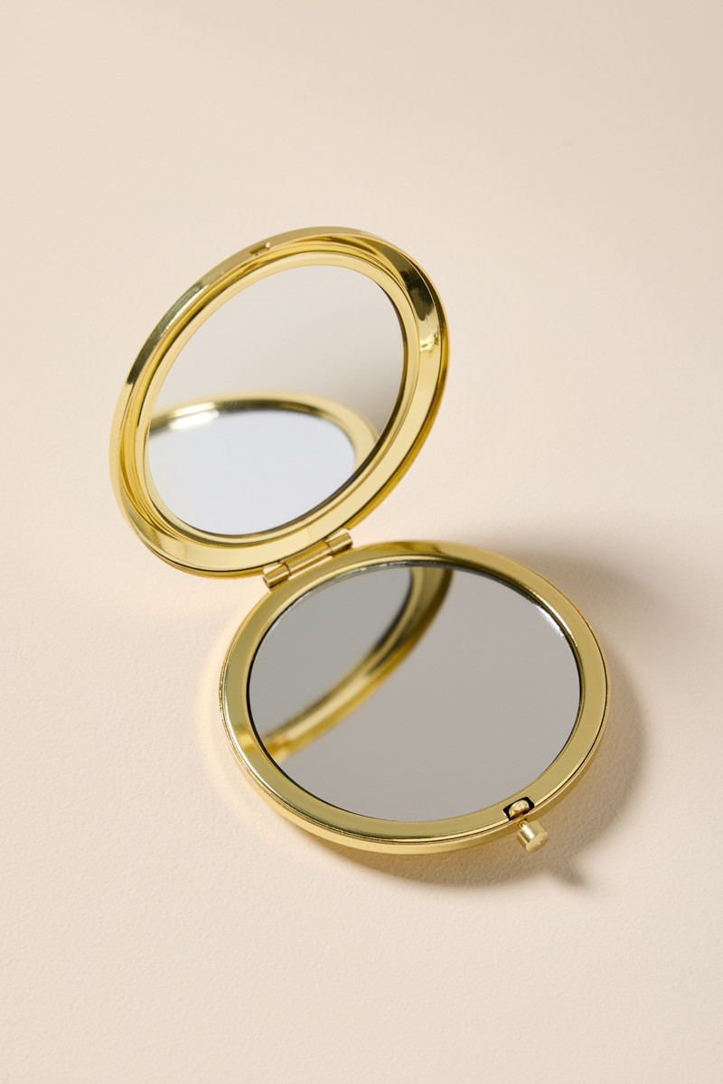 Floral Blue Compact Mirror