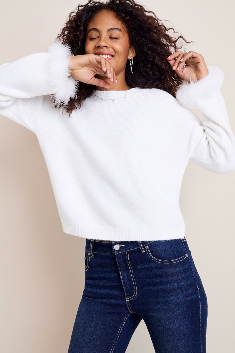 Nadia Feather Cuff Sweater