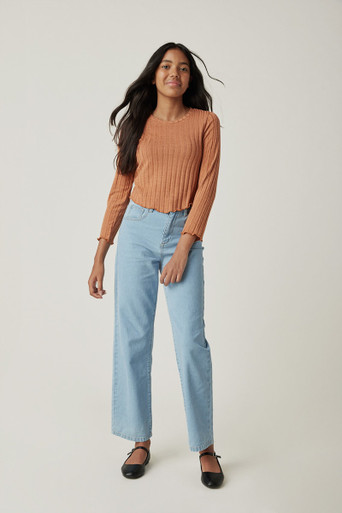Hello Franki Hacci Crew Neck Top For Girls