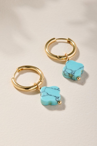 Amelia Turquoise Clover Drop Earrings