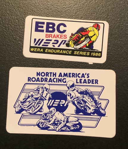 Lot of 2 Original Vintage 1980's WERA Motorcycle Road Racing decal ...