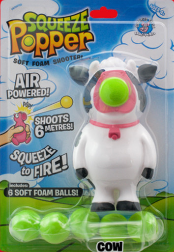 Squeeze popper cow