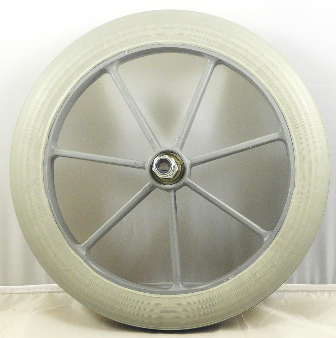 315mm Rear Grey Wheel & Grey Tyre for NHS Style Wheelchair 12 1/2 ...