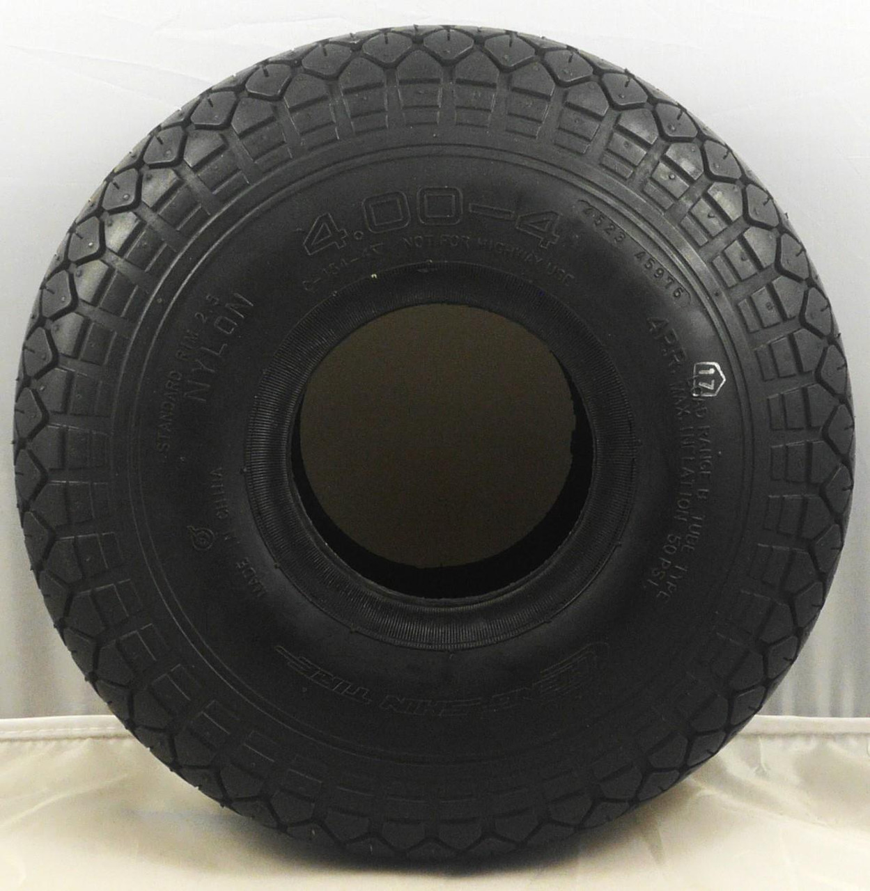 400x4 Black Block Tread Mobility Scooter Tyre 4.00-4 Diamond Tread ...