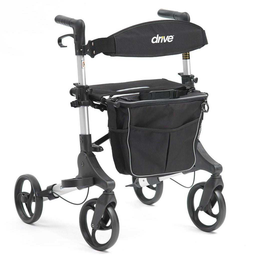 Drive Four Wheel Height Adjustable Suspension Rollator Walker with ...