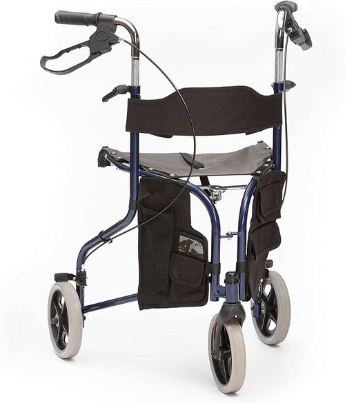 Drive Folding Blue Tri Wheel Height Adjustable Handles Walker Rollator ...