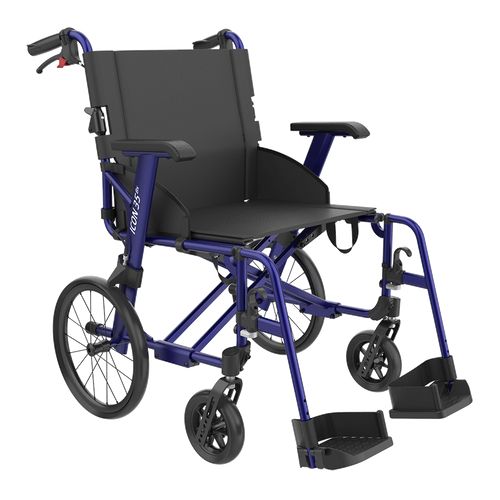 ICON 35 BX Navy Blue 45cm 18" width Ultralight Transport Wheelchair ...