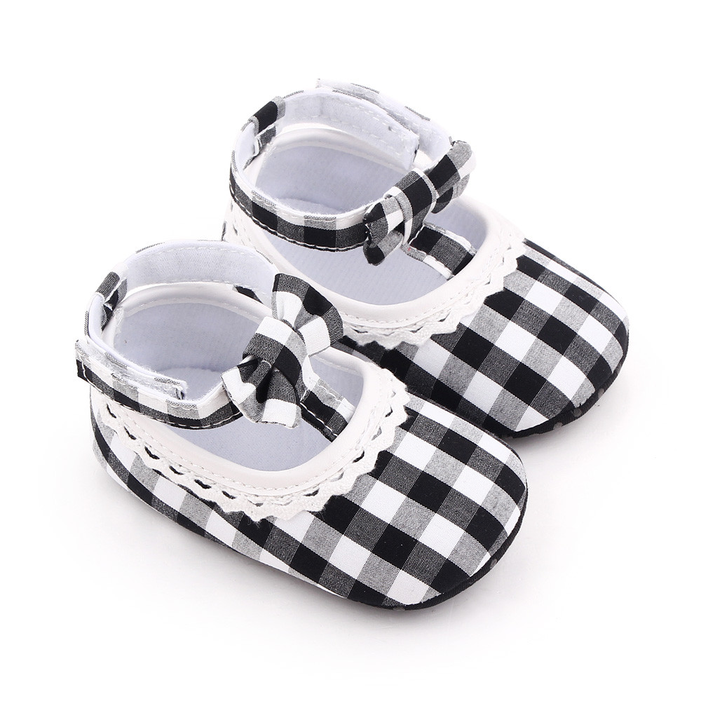Dollie Black and White Gingham Flats