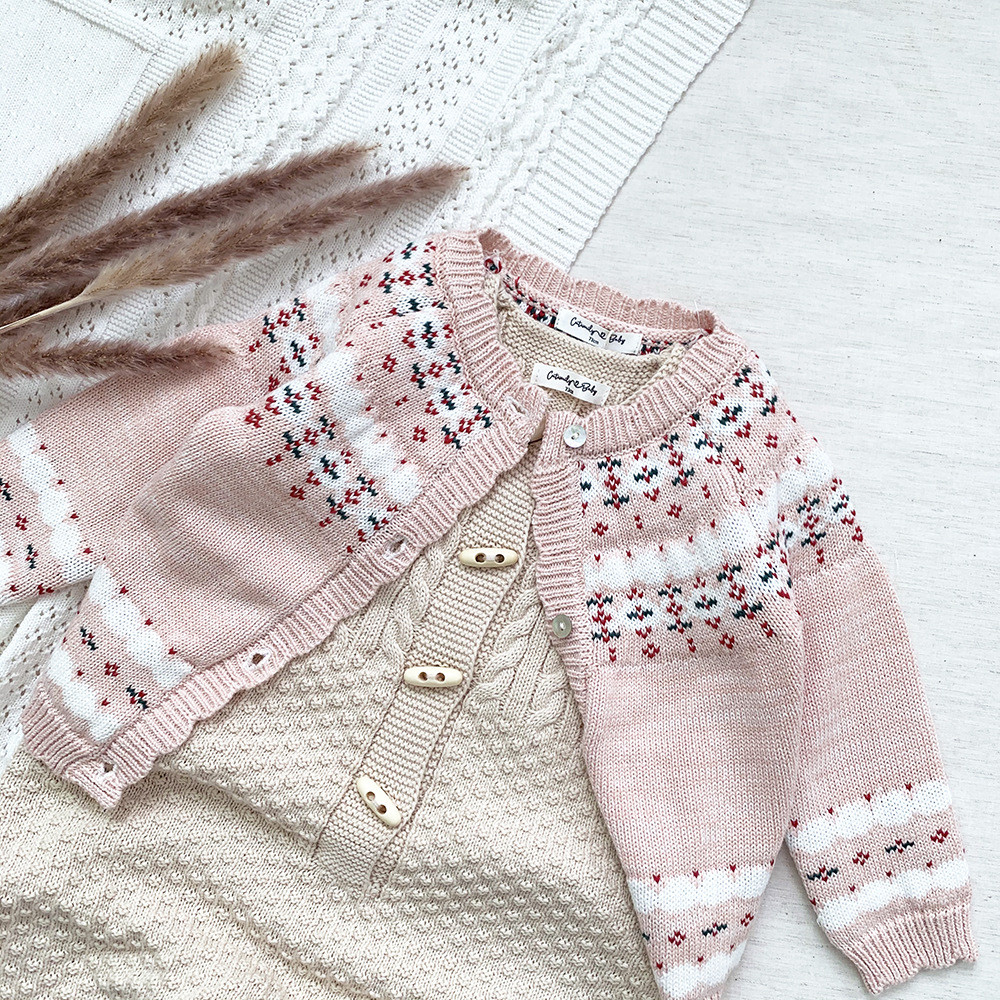 Lilianna Pink Fair Isle Knit Sweater