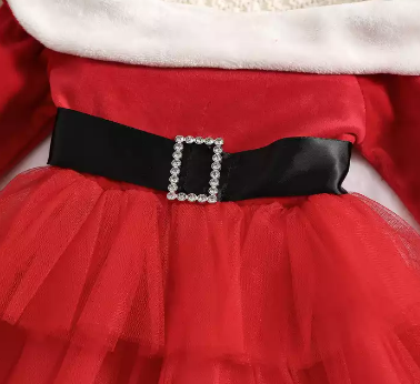 Kristy Girls Santa Outfit Set