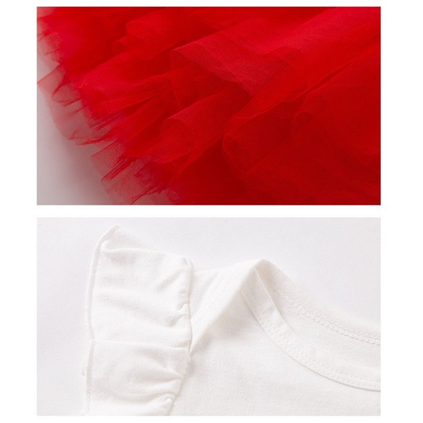 Otela Candy Red Heart Bodysuit with Skirt