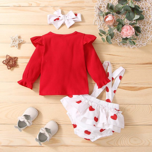 Rizzo Red Ribbed Top with Heart Jumper