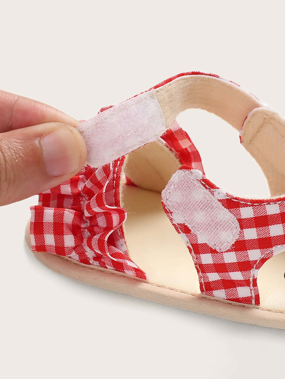 Louise Red Gingham Sandals