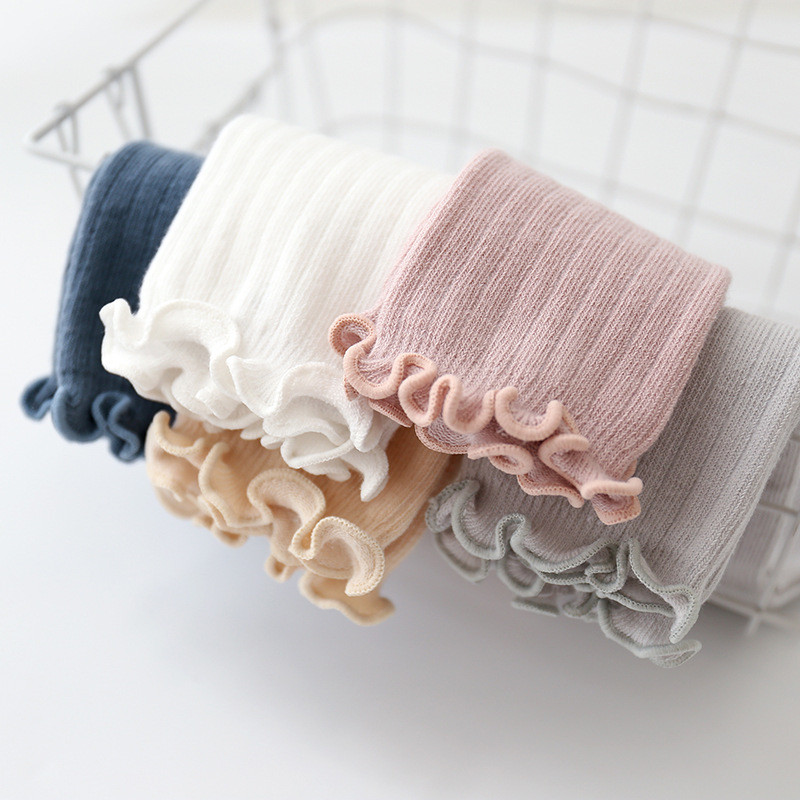 Evelyn Girls Knee High Socks with Ruffle Top