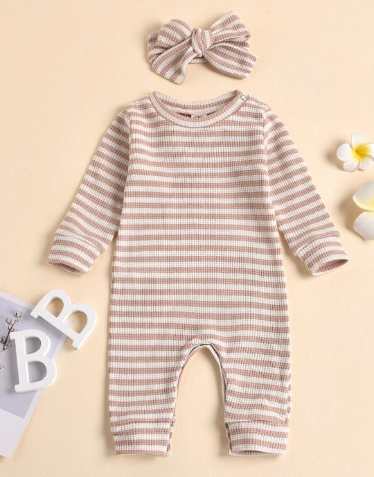 Aya Ribbed Striped Romper