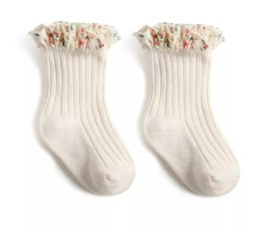 Ariana Girls Floral Knee High Socks