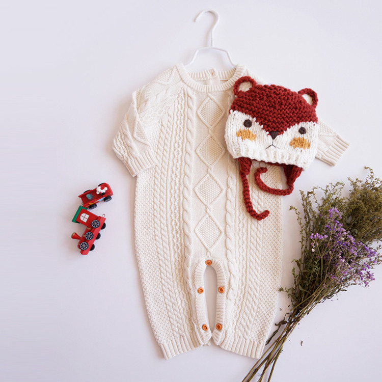 Roman Cream Cable Knit Romper